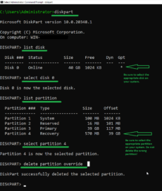 Delete a Windows Partition Using DiskPart – iTomation