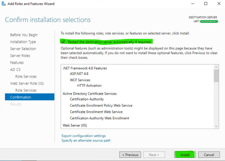 Migrate Microsoft CA to New Server – iTomation