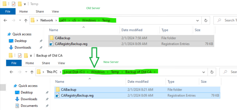 Migrate Microsoft CA to New Server – iTomation