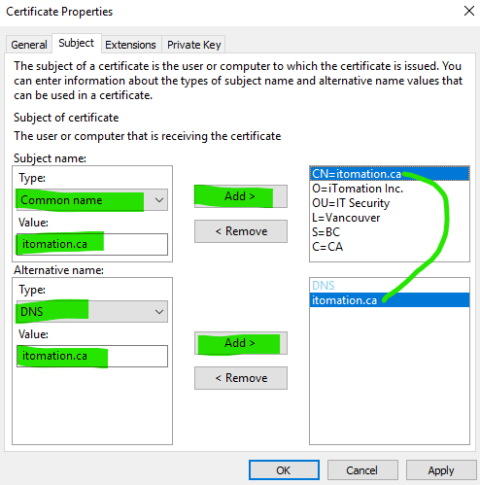 Generate CSR on Windows Server – iTomation